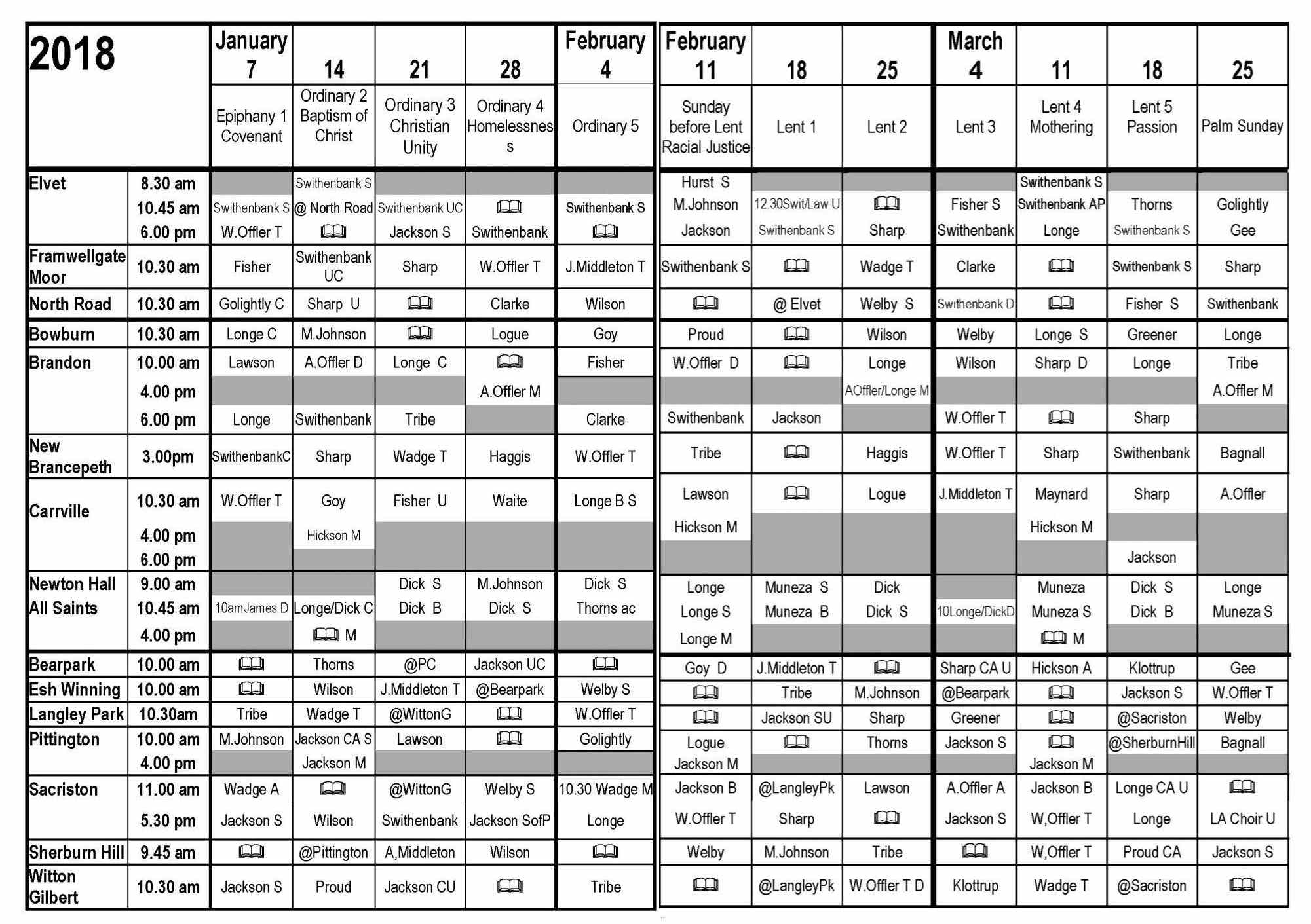 Preaching Plan January to March and 2018 April to June 2018 – Durham ...