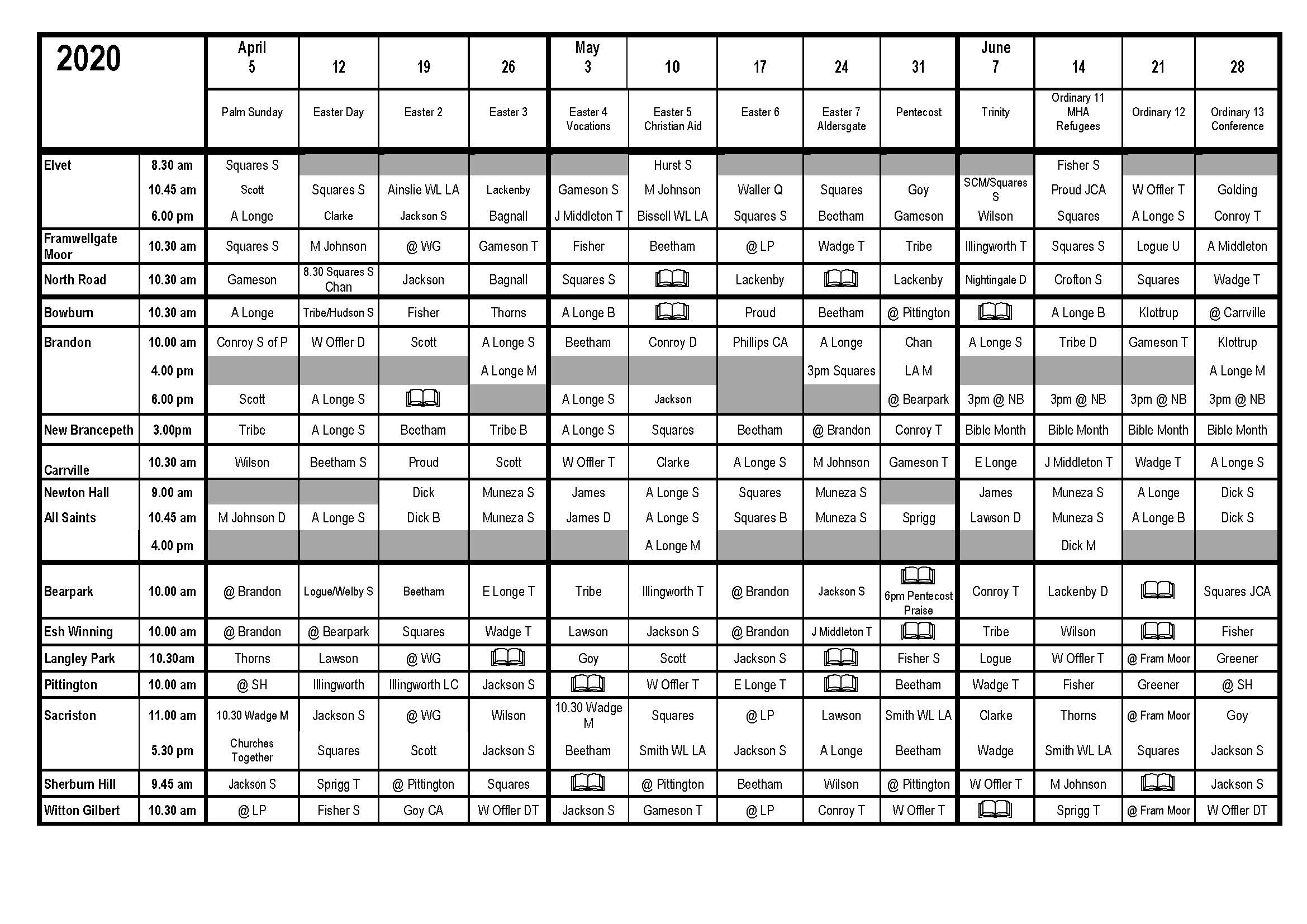 Preaching Plan: April to June 2020 Plan January to March 2020 Plan ...